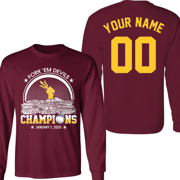 Arizona Fork 'em Devils Football 2025 Peach Champions Skyline Double S ...