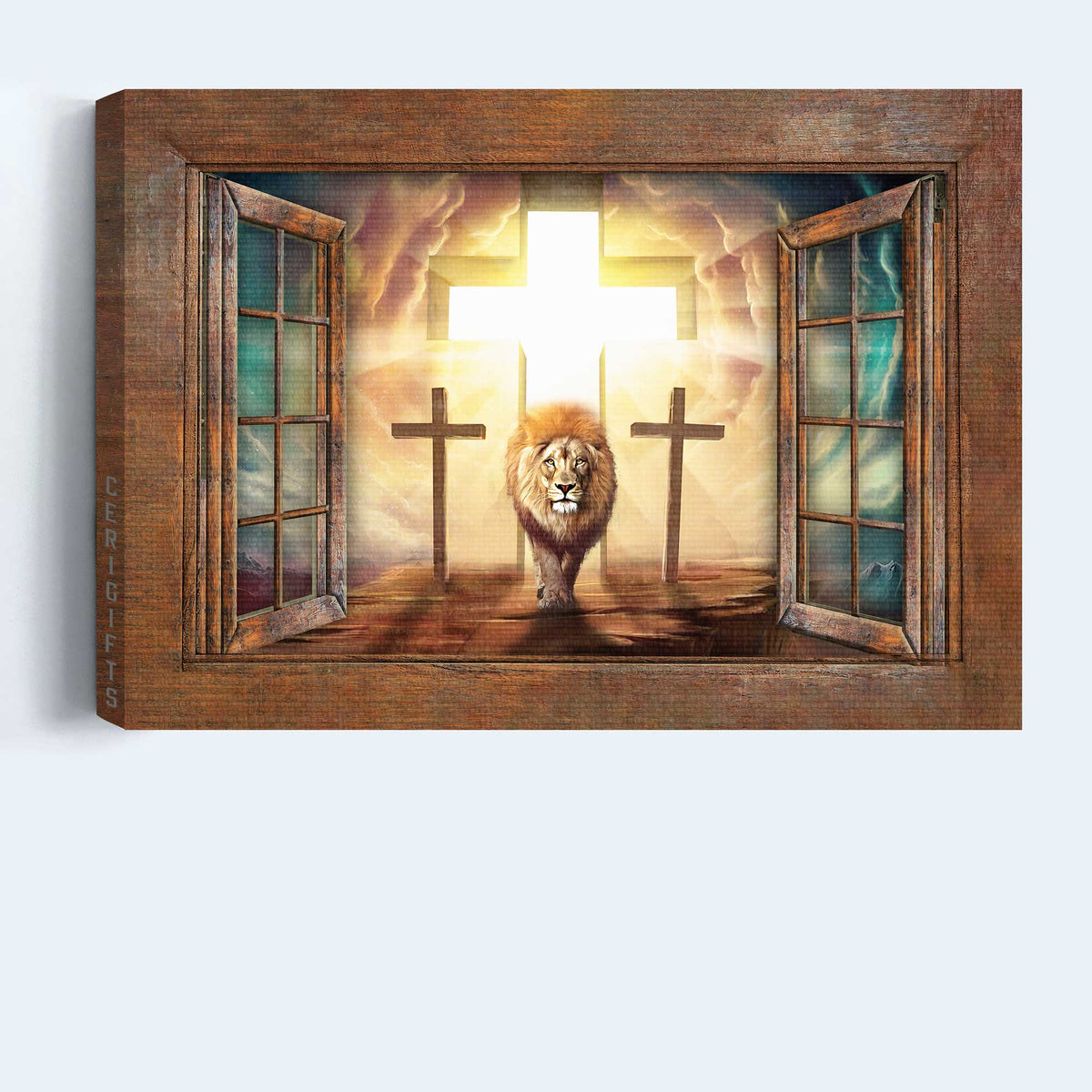 Jesus Landscape Canvas- Infinite halo, Jesus painting, Lion of Judah ...