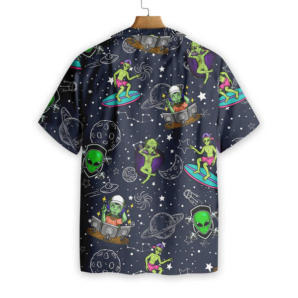 Aliens Night Sky Hawaiian Shirt, Planet Aloha Shirt For Men And Women ...