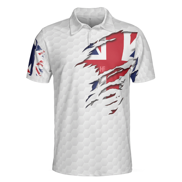Golf Club United Kingdom Flag Men Polo Shirt, Great Britain Union Jack ...